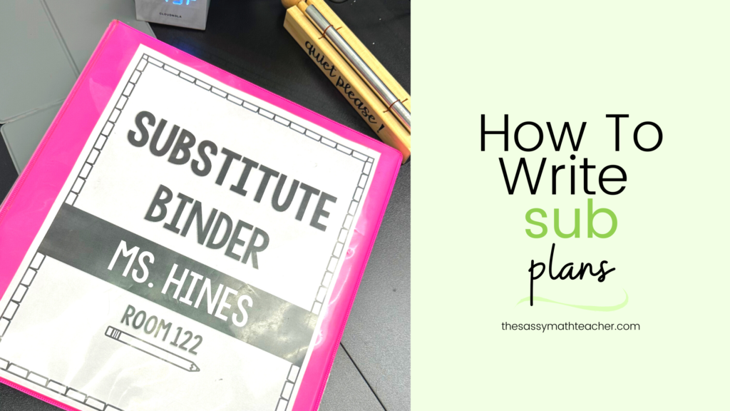 The Best Sub Binder for Middle School