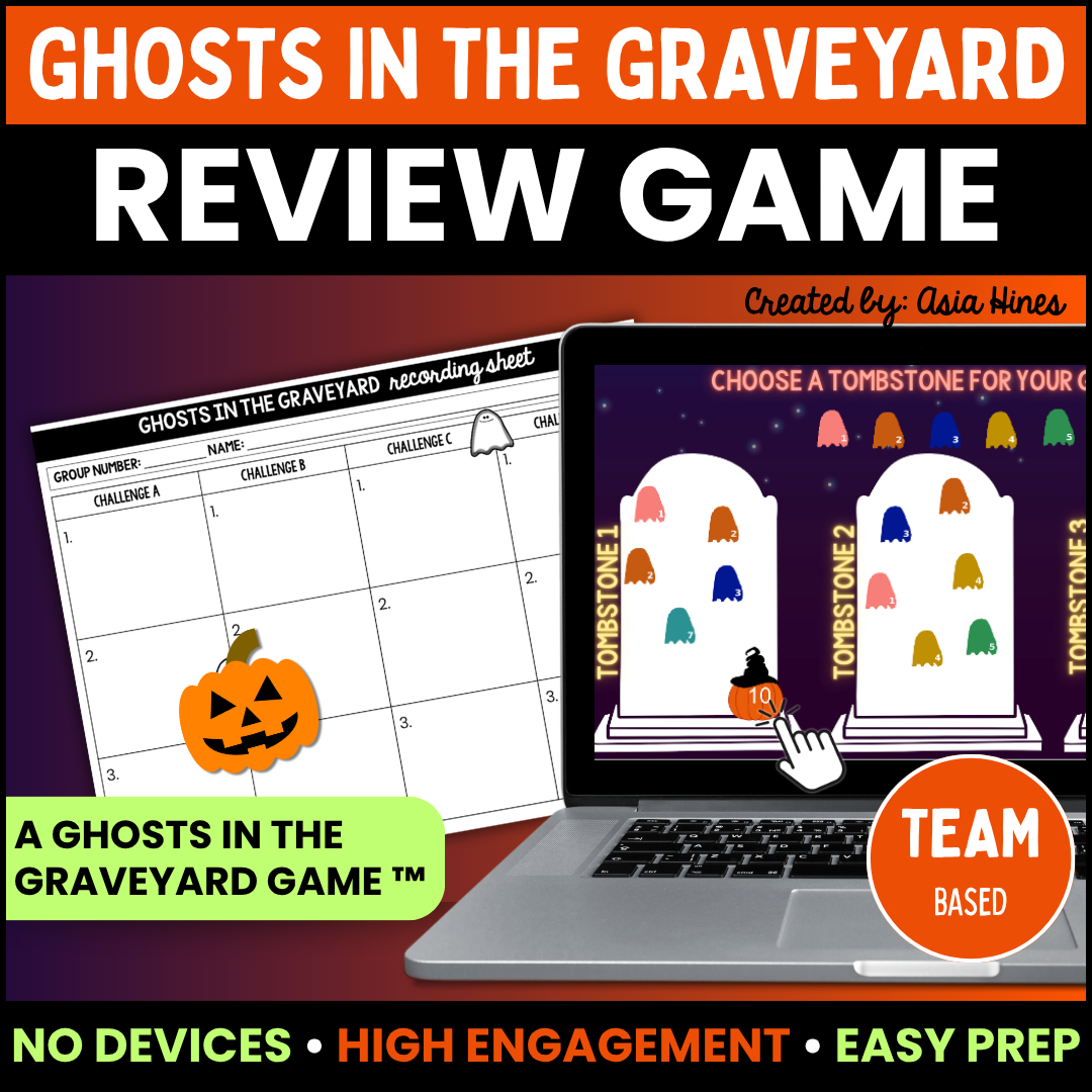 Halloween Review Game Ghosts In The Graveyard Fun Test Prep - The Sassy ...