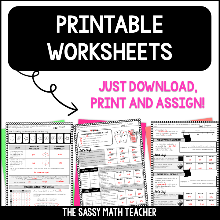 Probability - Theoretical Probability and Experimental Probability ...
