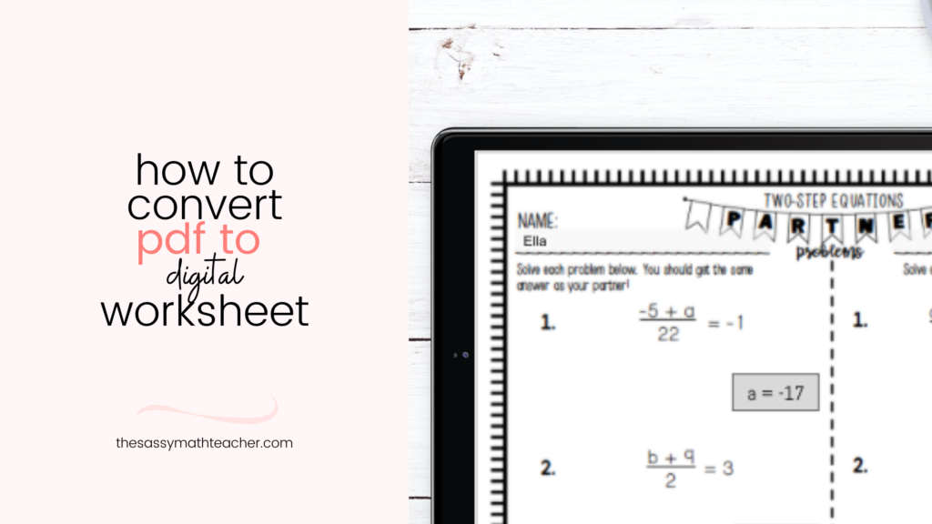 How to Convert From PDF to Digital Worksheet in No Time - The Sassy ...