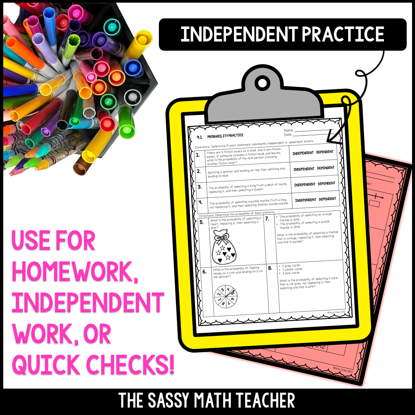 Compound Probability Independent and Dependent Events Notes and ...