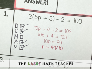 Teaching Multi Step Equations without the Headache - The Sassy Math Teacher