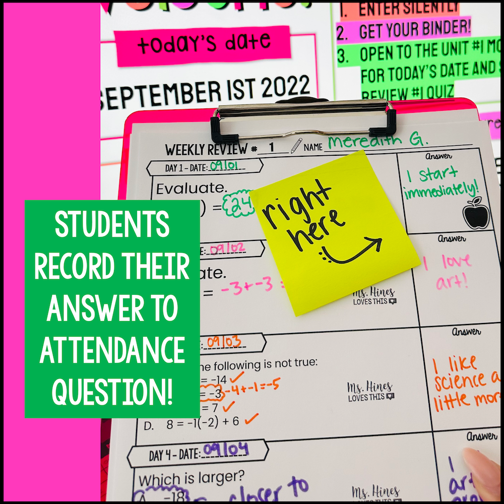 Free Warm Up Template - The Sassy Math Teacher