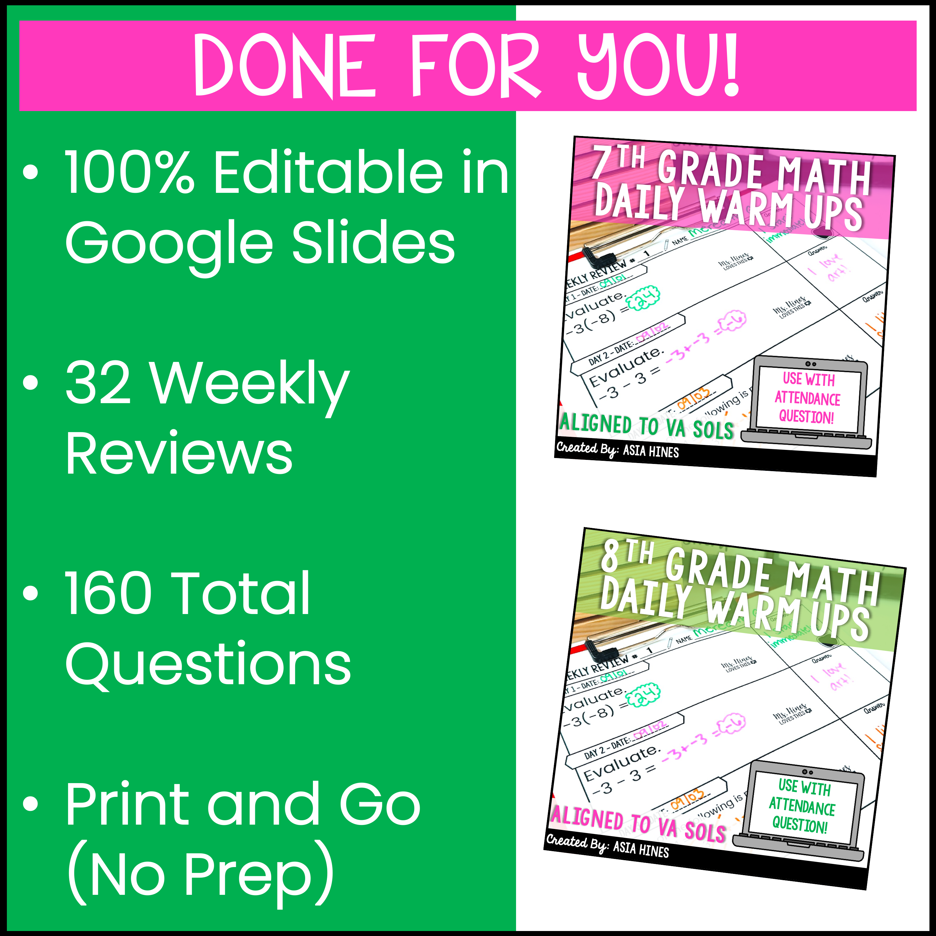 Free Warm Up Template - The Sassy Math Teacher
