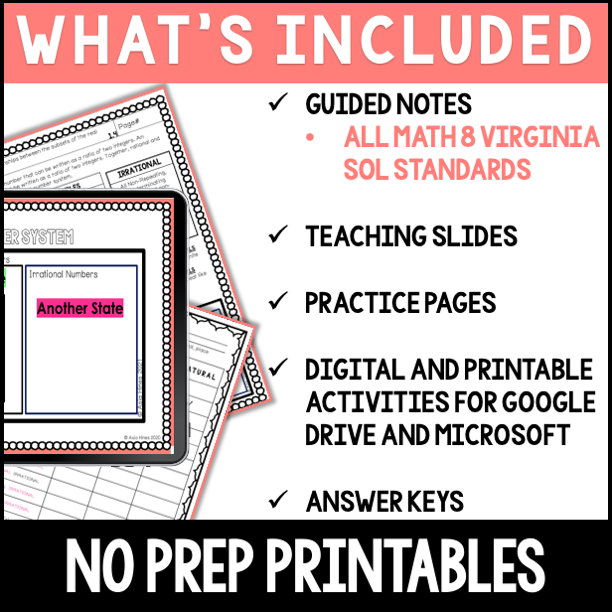 Math 8 Curriculum 2016 VA SOLs - The Sassy Math Teacher