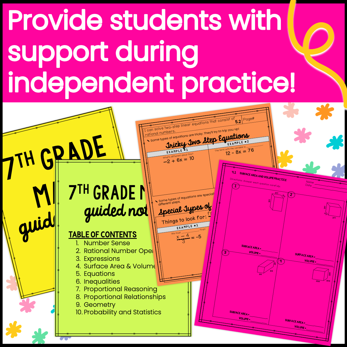 7th Grade Math Curriculum Scaffolded Guided Notes and Activities 2023 ...